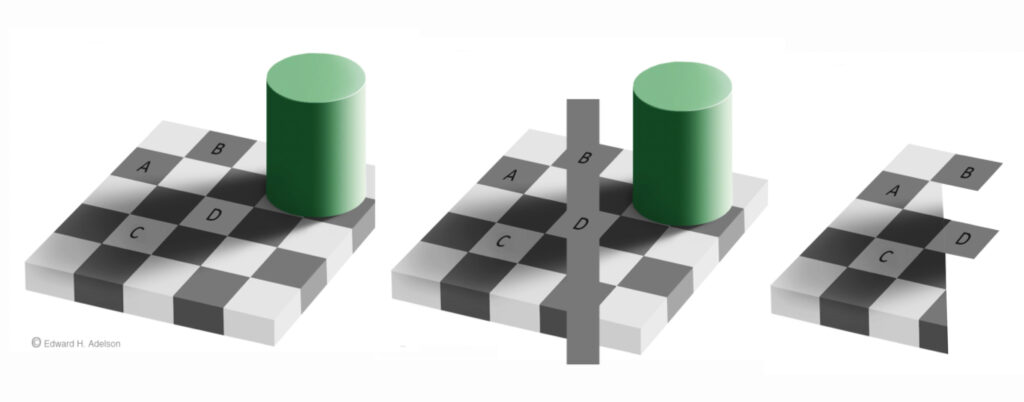 The paradoxical Checker Shadow illusion | Optical Illusions# | Optical Illusions
